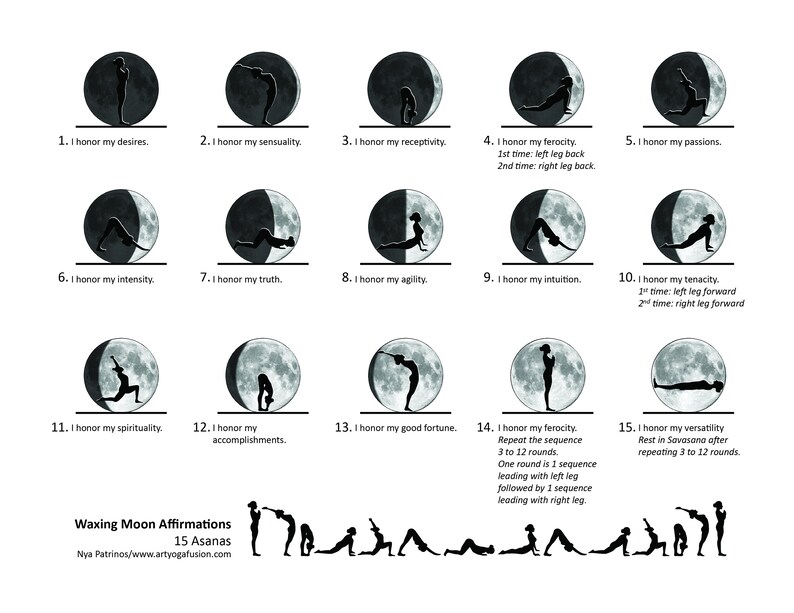 Moon Salutation Charts - Etsy