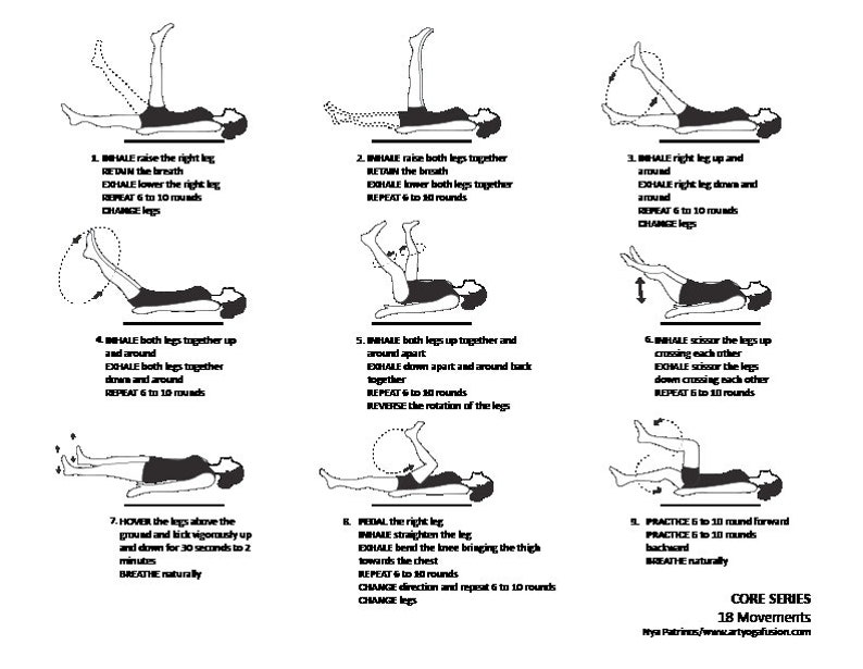 Core Series, Pawanmuktasana 2, Core Strengthening, Core Series Chart ...