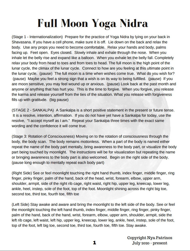 Full Moon Yoga Nidra Script - Etsy