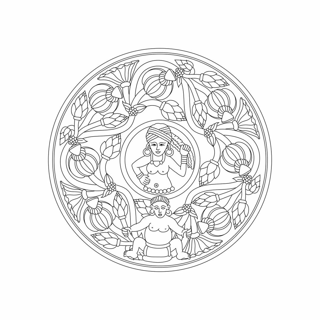 Lotus Mandala, Lotus Template, Lakshmi and Yaksha Template, Lotus and ...