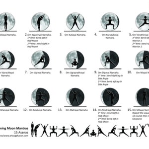 Sun and Moon Salutation Charts - Etsy