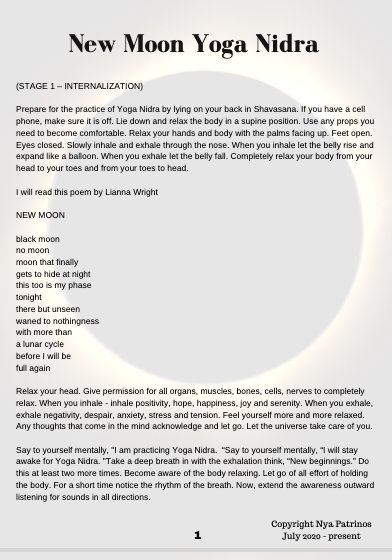 New Moon Yoga Nidra Script - Etsy