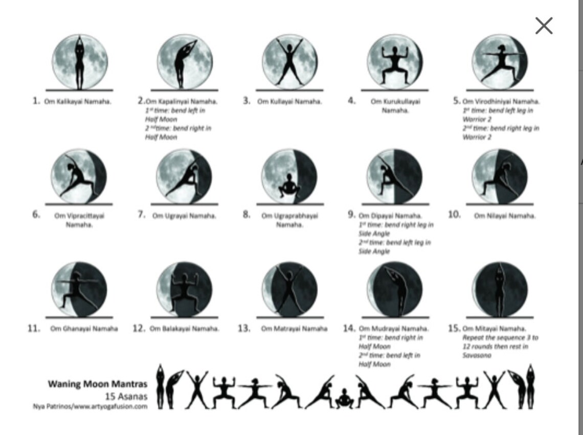 Sun and Moon Salutation Charts - Etsy