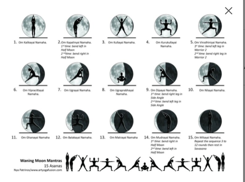 Sun and Moon Salutation Charts - Etsy