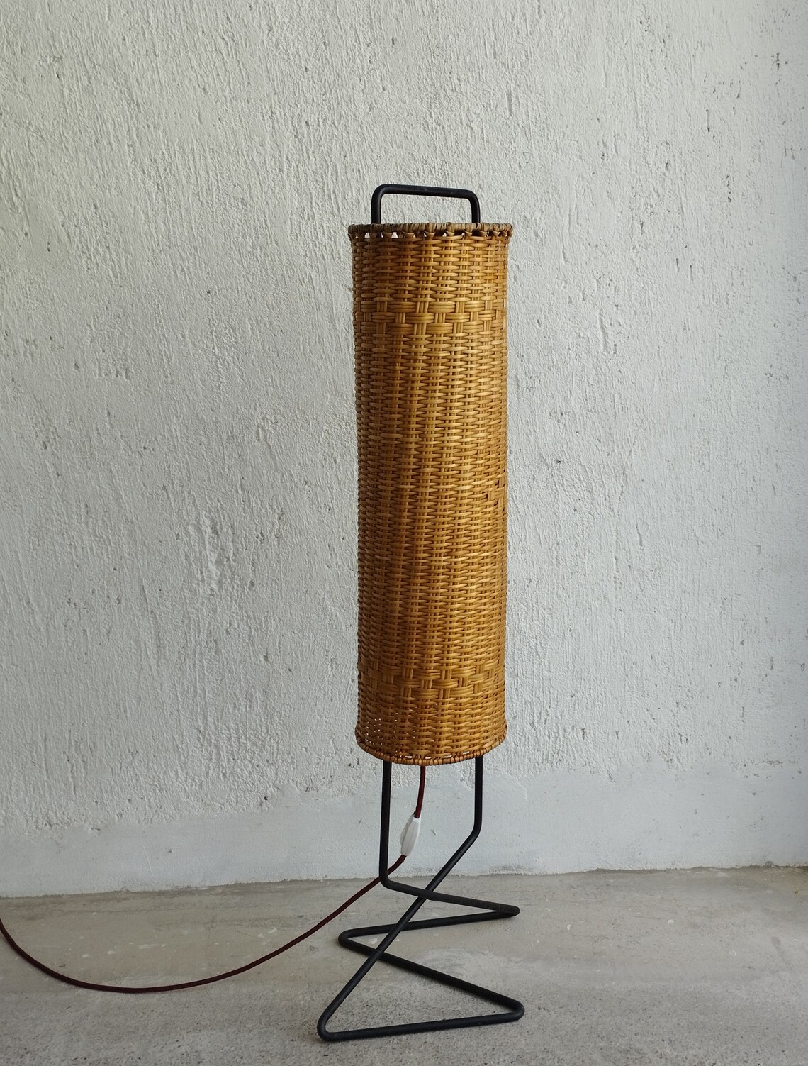Hungarian Mid Century Plaited Reed Floor Lamp - Etsy