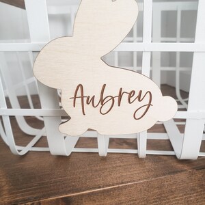 Bunny Easter Name Tag | Personalized Bunny Tag| Easter Basket Decor - Etsy
