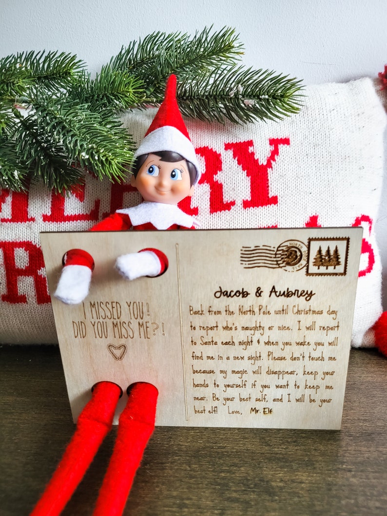 Welcome Back Elf Christmas Elf Prop Elf Arrival Postcard - Etsy