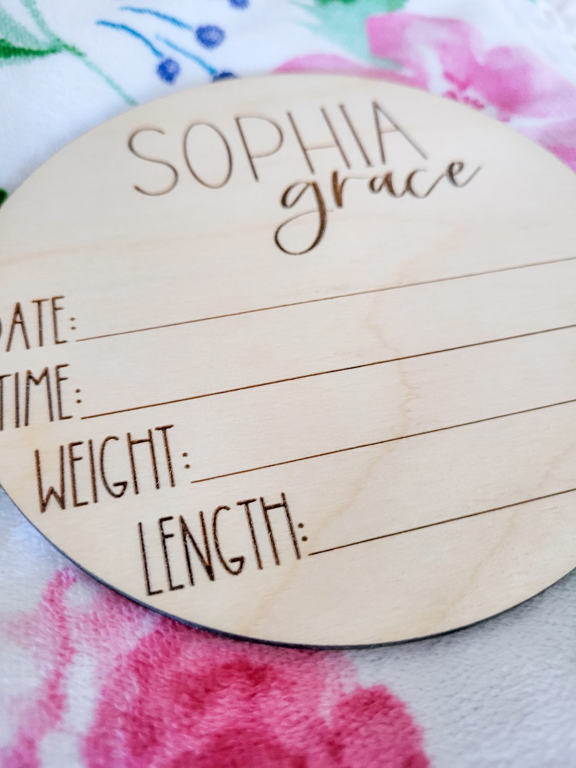 Newborn Stat Wooden Round | Birth Announcement Photo Prop | Newborn ...