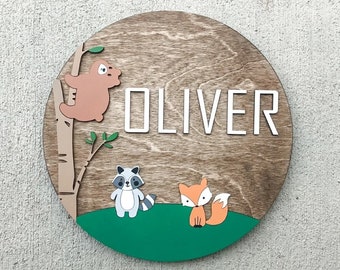 Woodland Themed Nursery Sign - Etsy