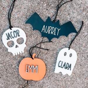 Personalized Halloween Name Tags| Halloween Basket Tags| Boo Basket ...