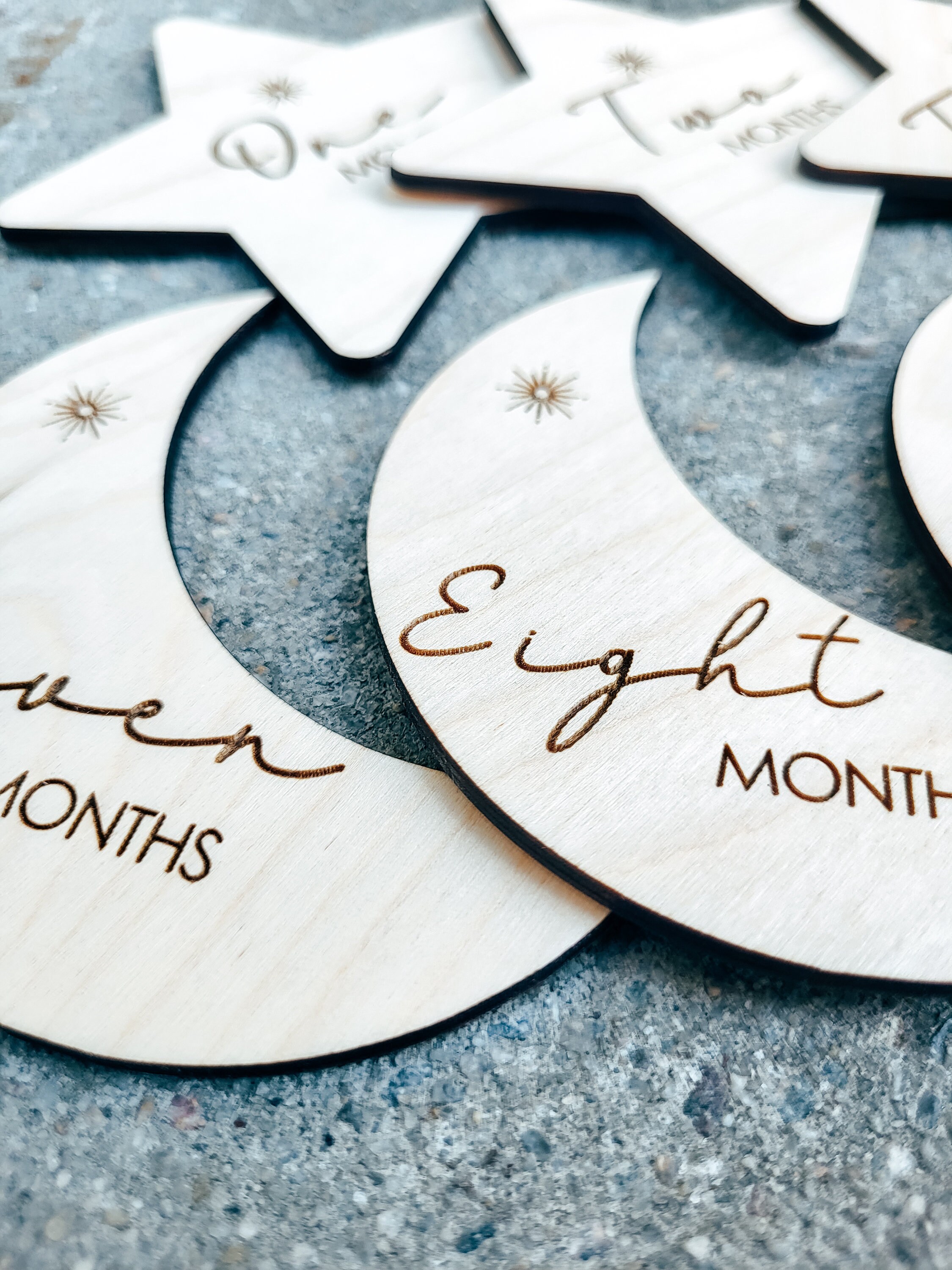 Baby Milestones Wood Baby Milestones Moon and Stars Nursery Theme ...