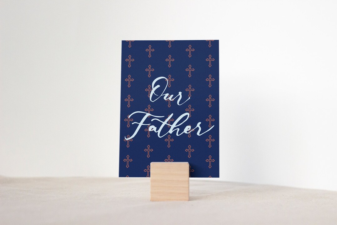 Our Father Prayer Card, Individual Prayer Cards, Catholic Art, Our ...
