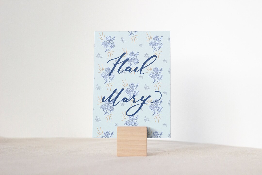 Hail Mary Prayer Card, Individual Prayer Cards, Catholic Art, Hail Mary ...