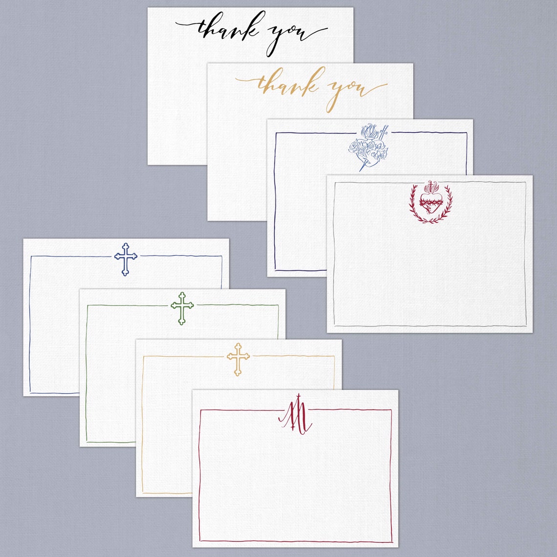 Christian Greeting Cards, Set of 10 Note Cards, Thank You, Ave Maria ...