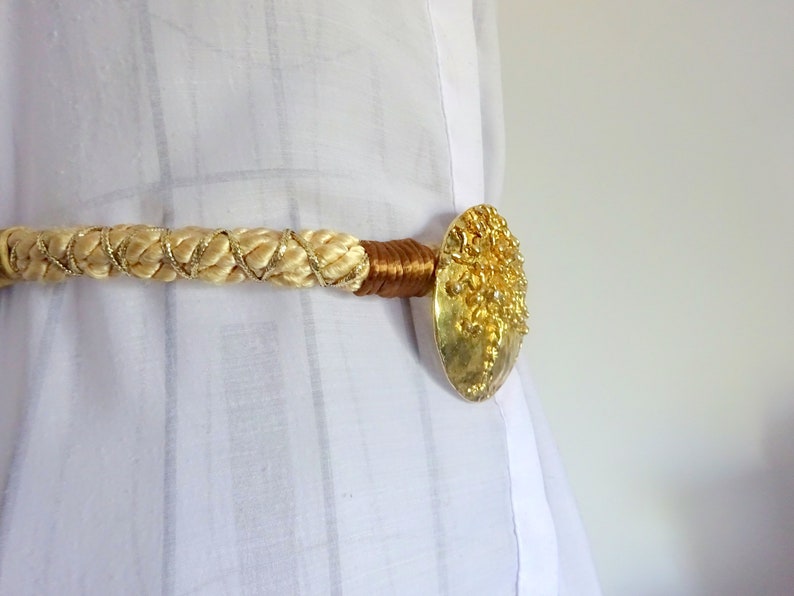Golden Round Buckle Handicraft Braided Belt Buckle Golden - Etsy