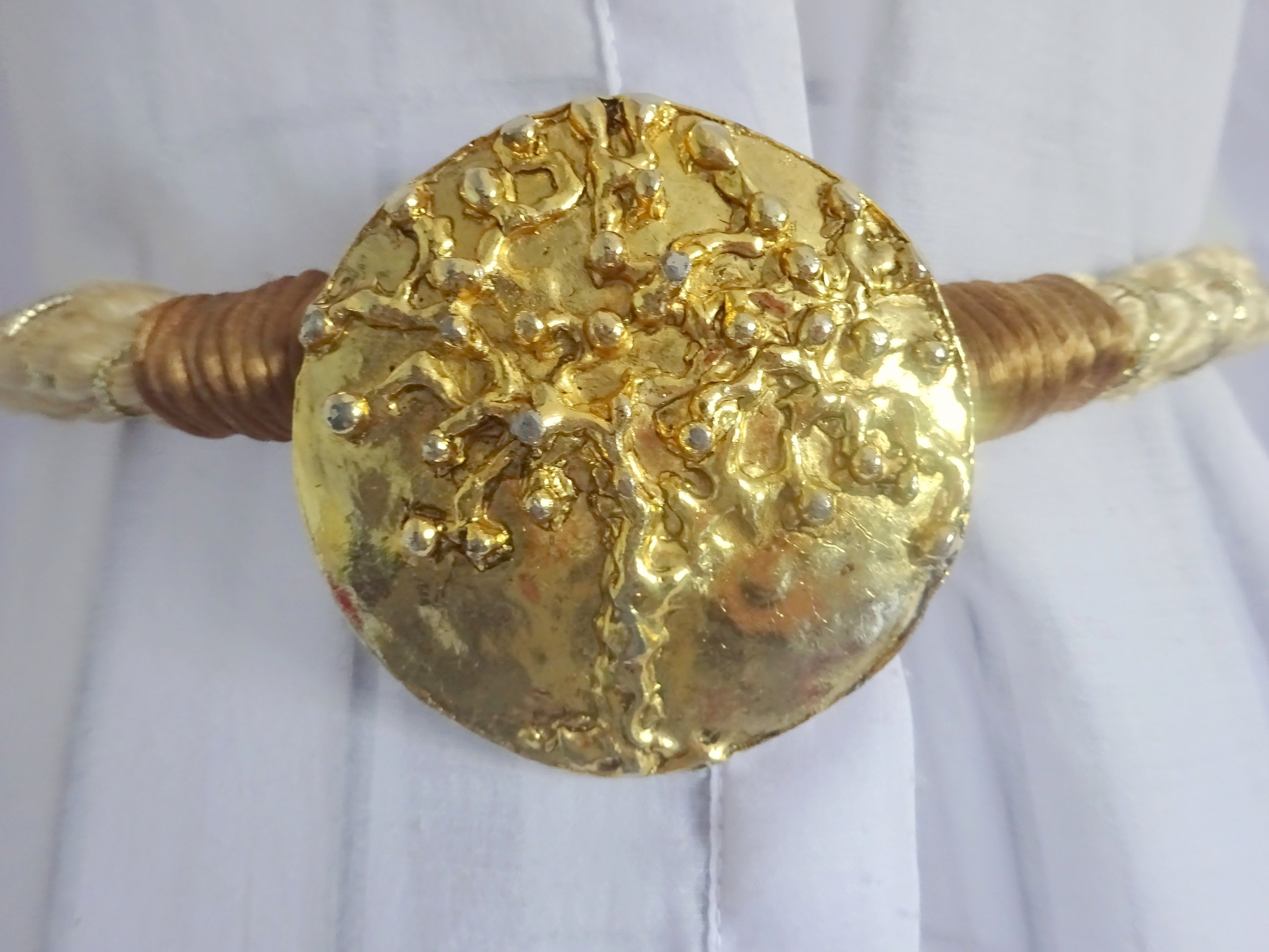 Golden Round Buckle Handicraft Braided Belt Buckle Golden - Etsy