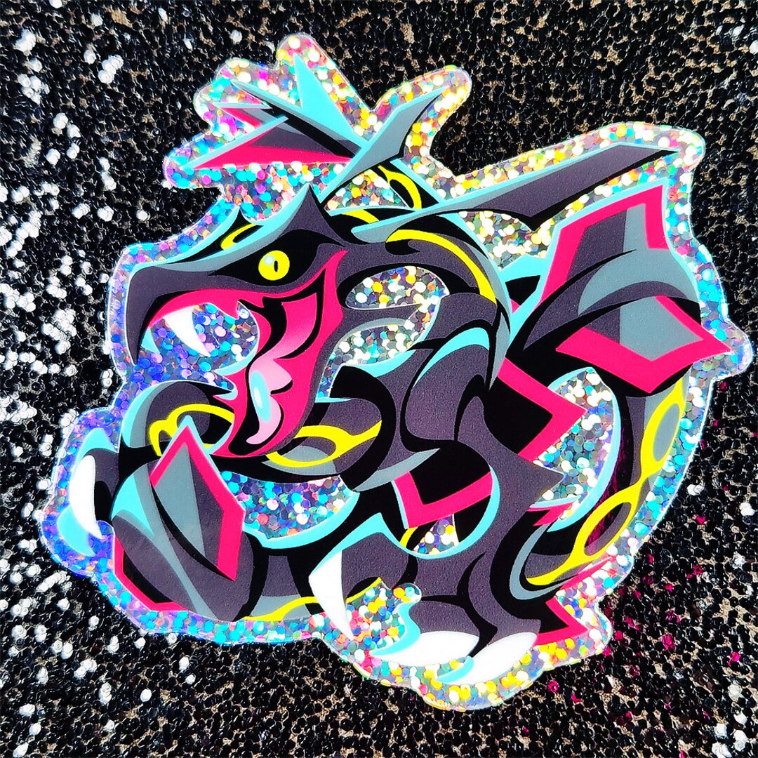Shiny Rayquaza Sticker // Legendary // Holographic Glitter - Etsy