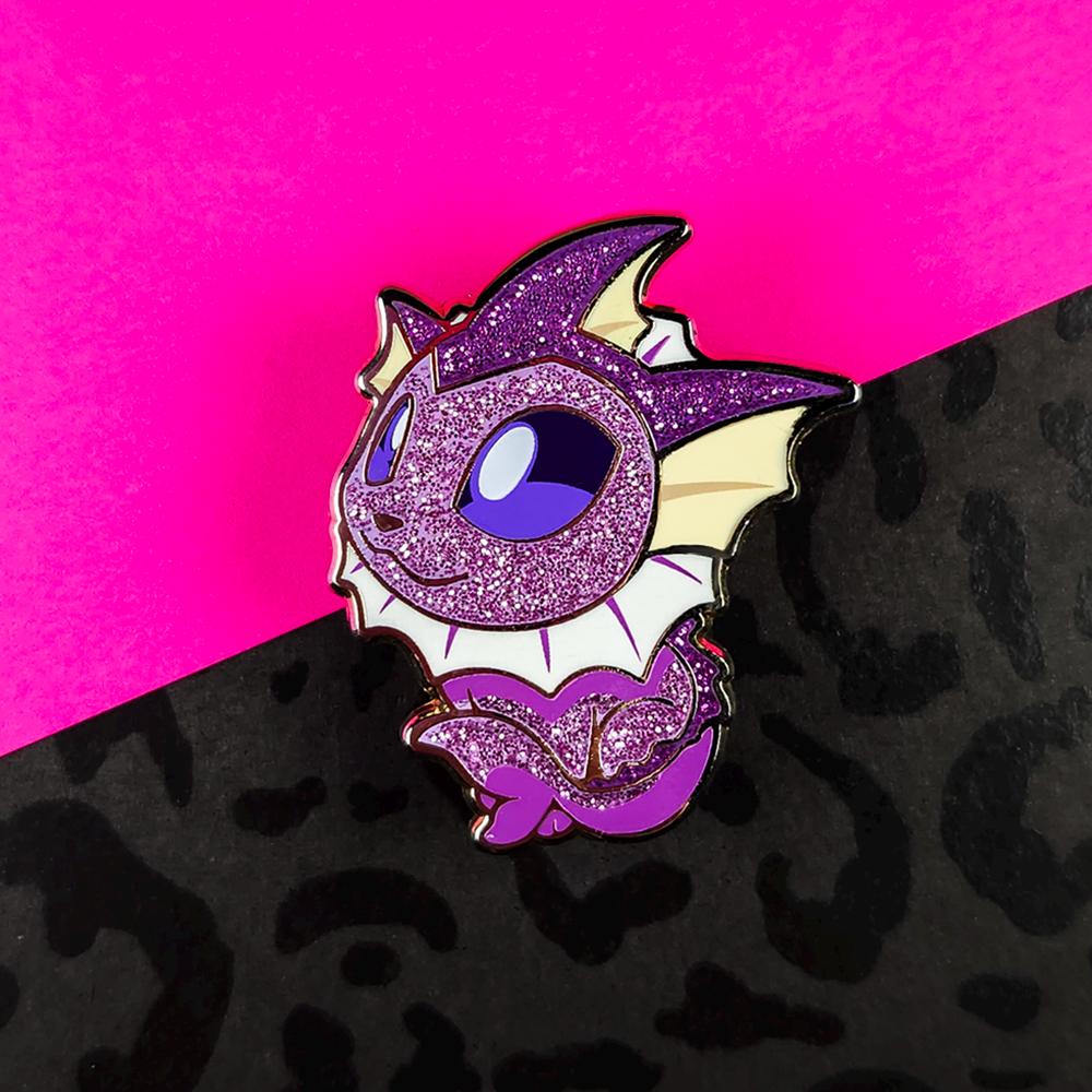 Vaporeon Enamel Pin // Big Head Wide Angle Lens // GOOD DOG! Series - Etsy