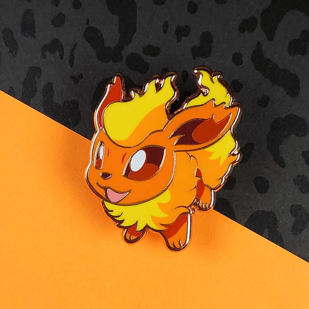 Flareon Enamel Pin // Big Head Wide Angle Lens // GOOD DOG! Series - Etsy