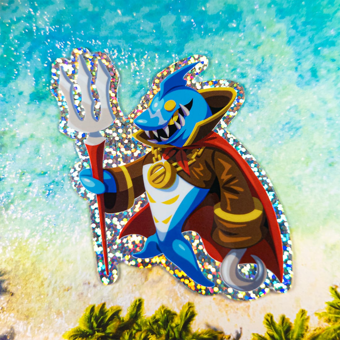 Jonathan Jones Sticker // SMRPG Pirate Shark // Holographic Glitter - Etsy