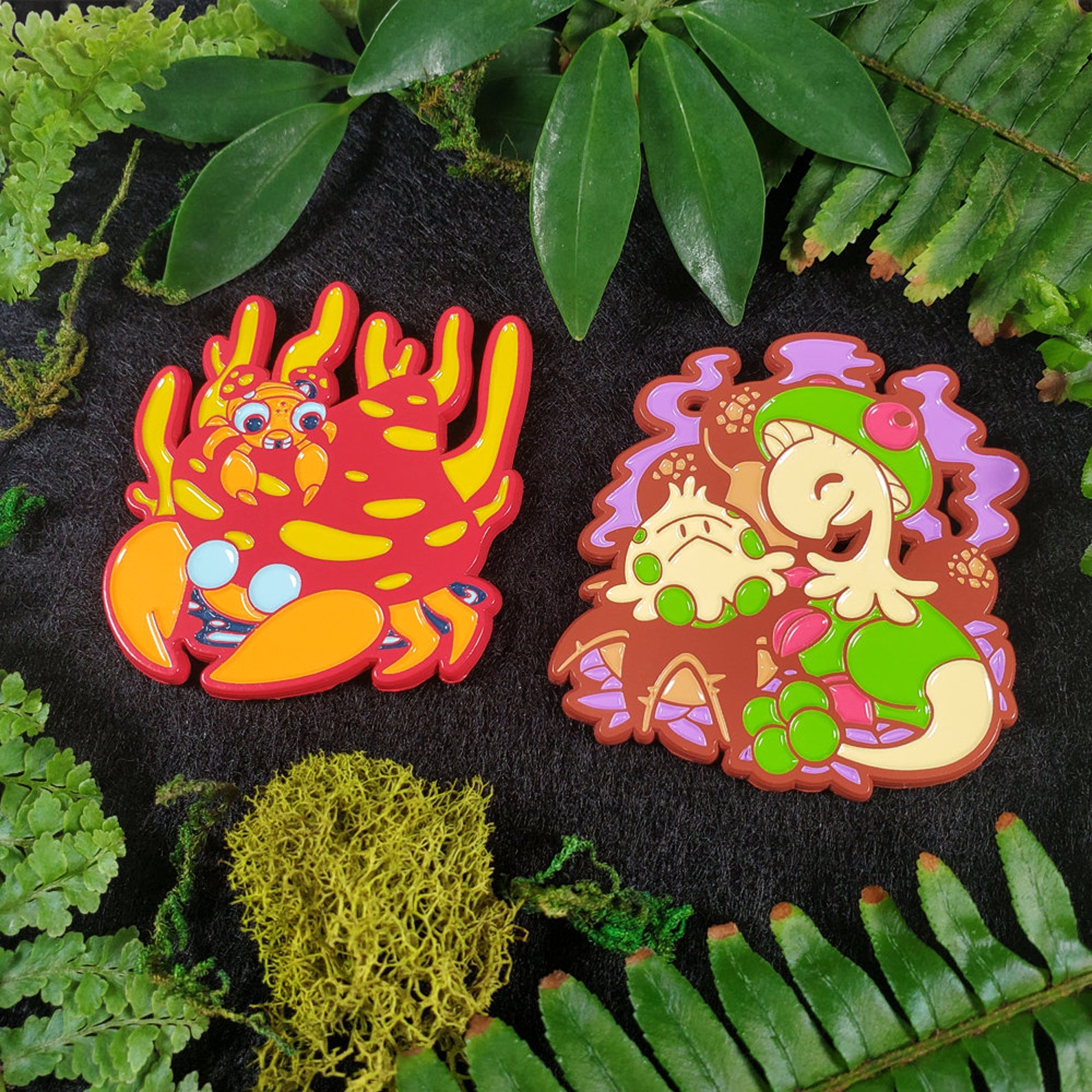 Paras & Parasect Mushroom Enamel Pin — Evolution Duo Matched With Fungi ...