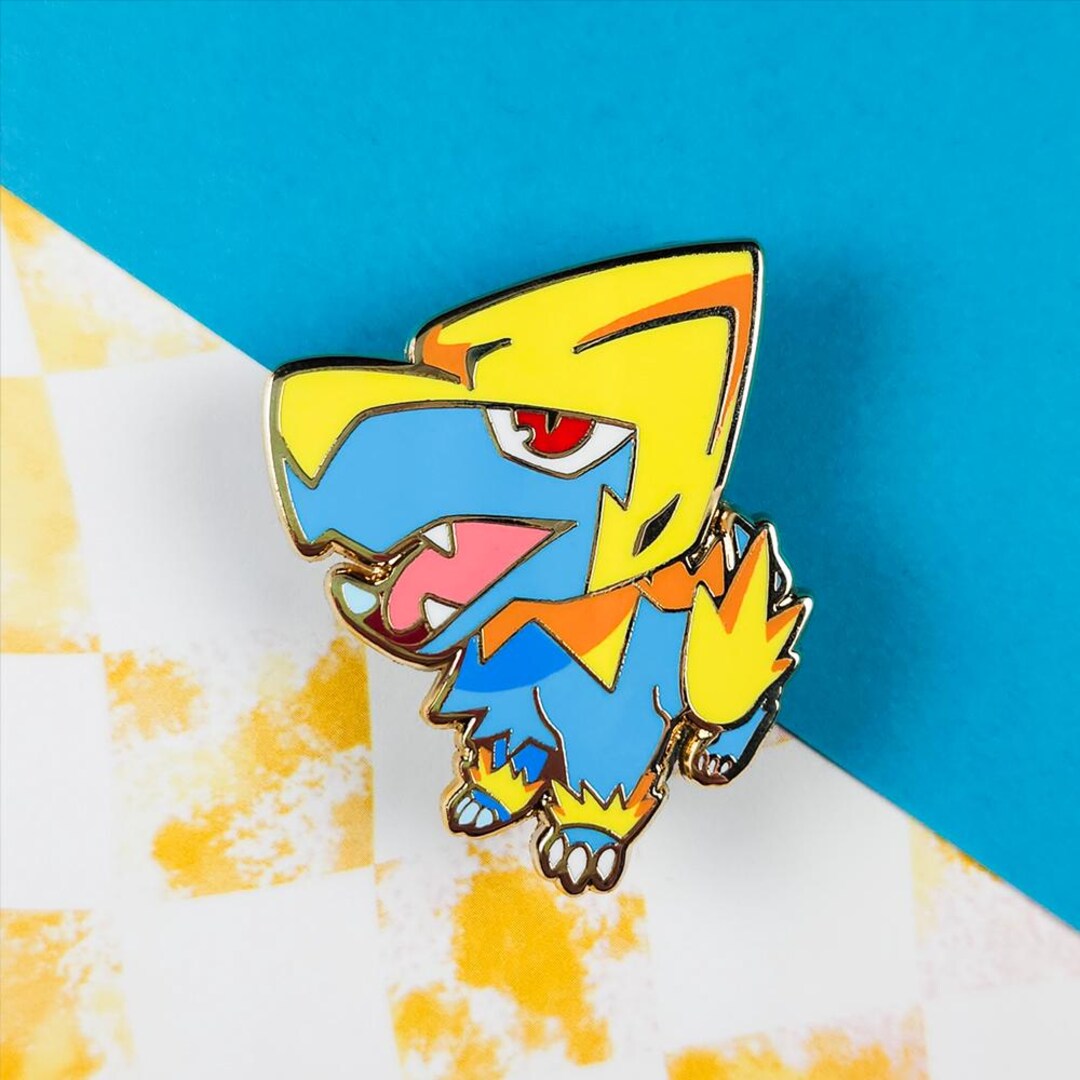 MANECTRIC Enamel Pin // + Shiny Version! // Big Head Fisheye Lens Style // GOOD DOG! Series - Etsy