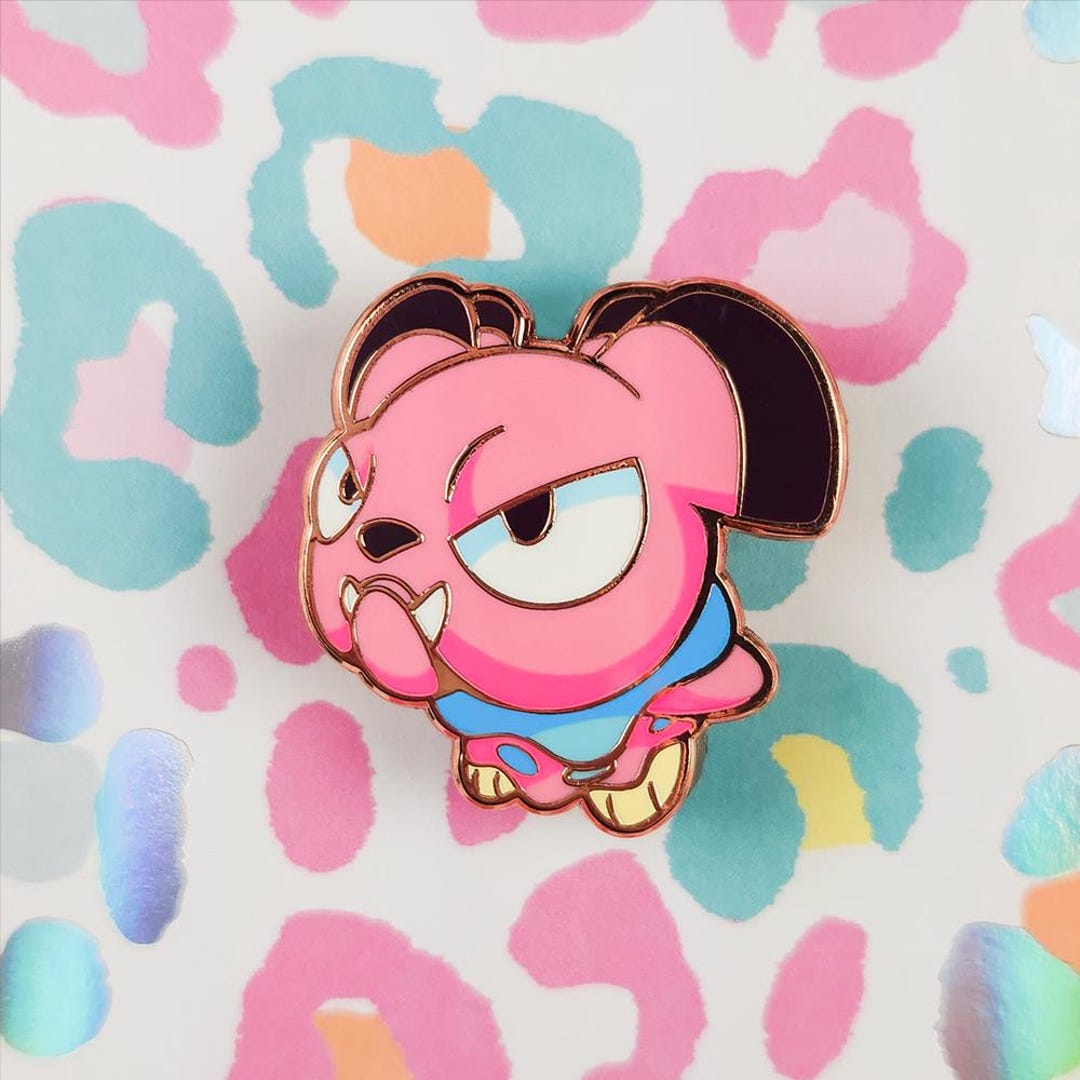 SNUBBULL Enamel Pin // + Shiny Version! // Big Head Fisheye Lens Style // GOOD DOG! Series - Etsy