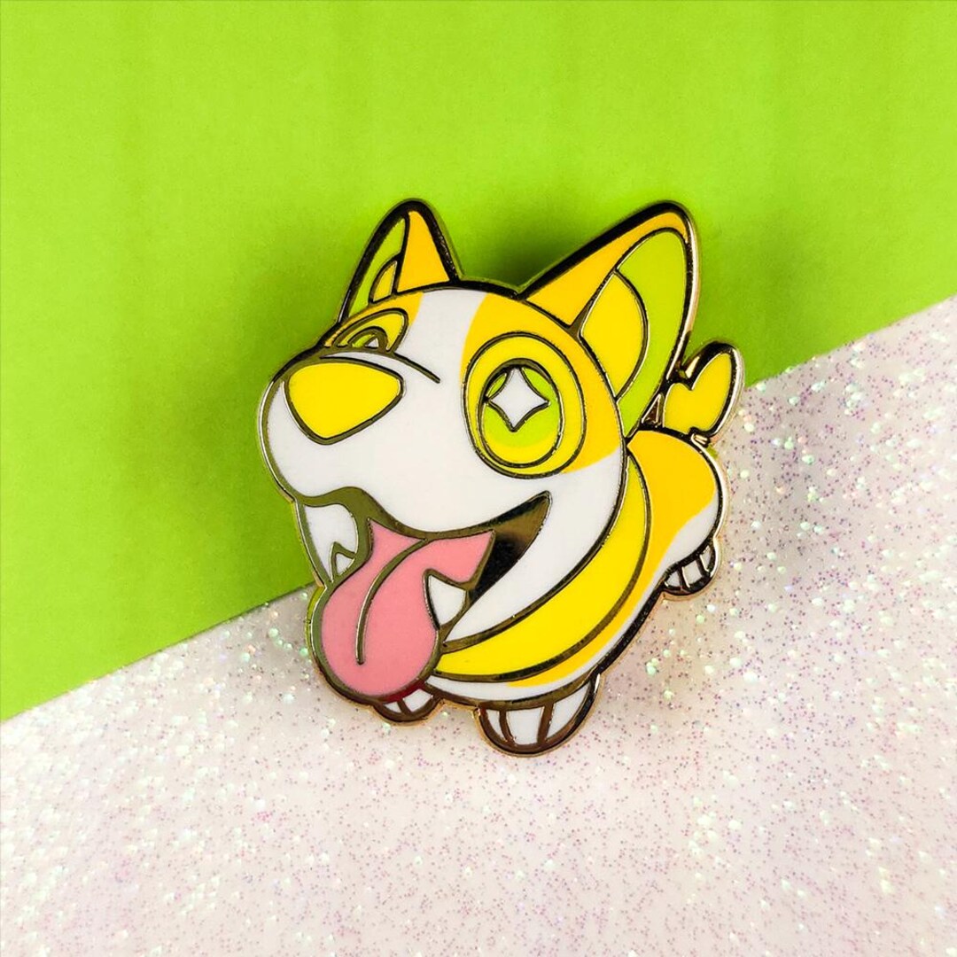 YAMPER Enamel Pin // + Shiny Version! // Big Head Fisheye Lens Style // GOOD DOG! Series - Etsy