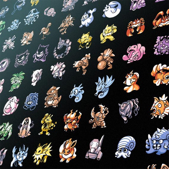 Original 151 Pokemon Sprites