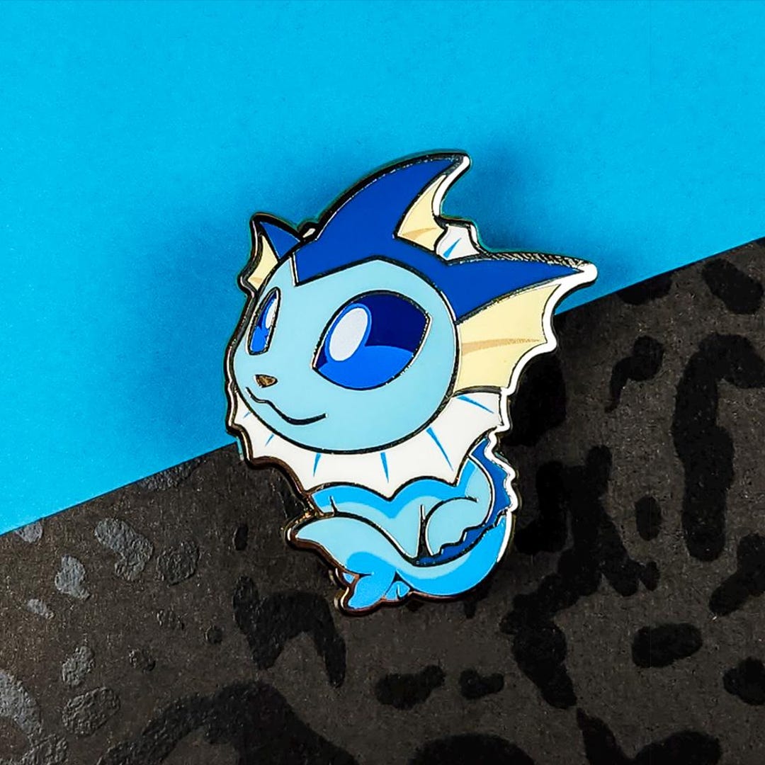 Vaporeon Enamel Pin // Big Head Wide Angle Lens // GOOD DOG! Series - Etsy