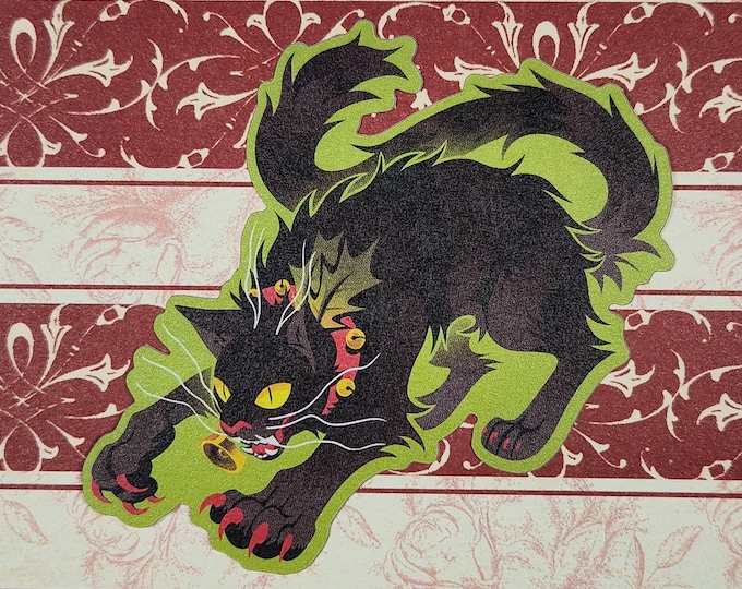 Yule Cat Sticker // Christmas Cat // Folklore Legend - Etsy