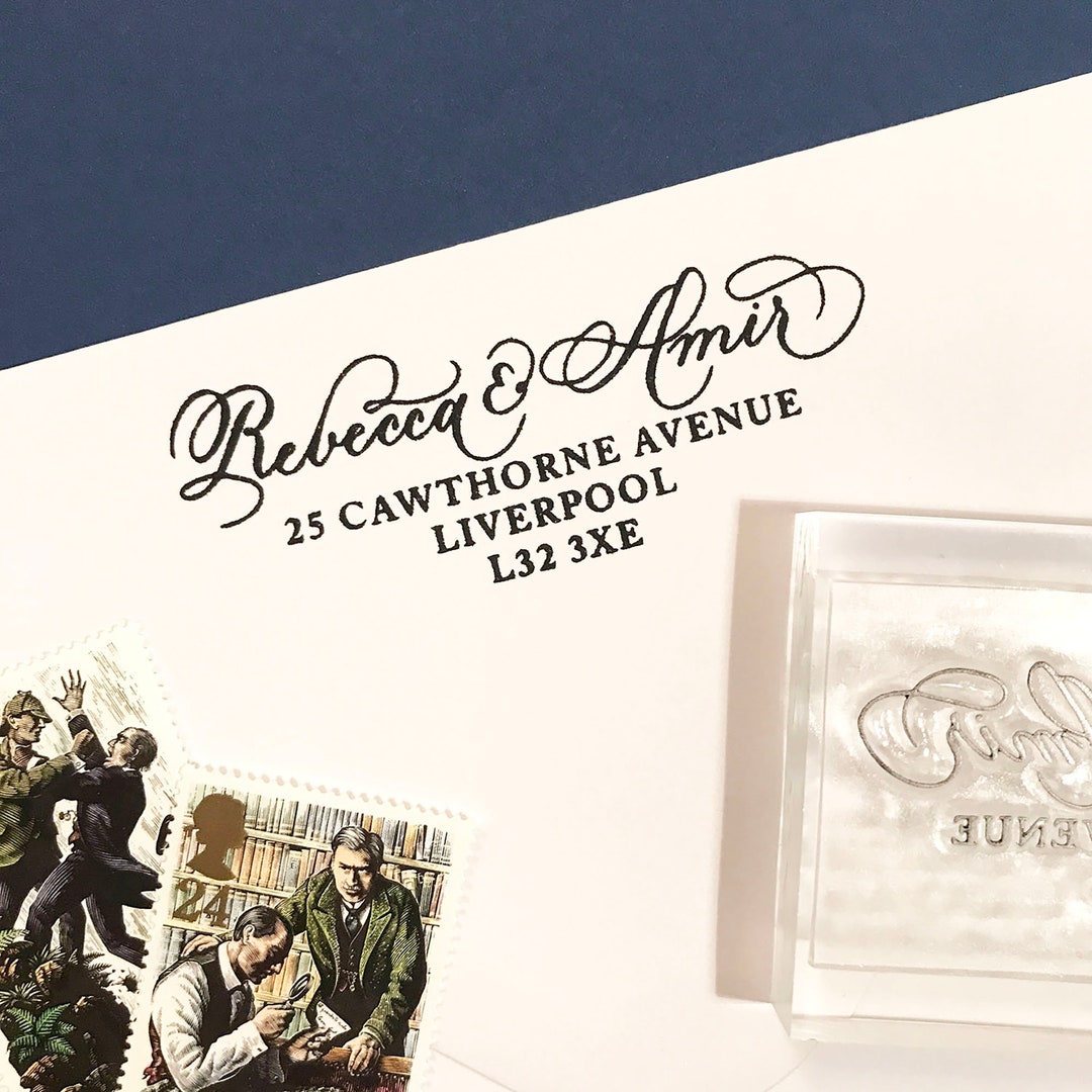 Custom Calligraphy Address Stamp, All Artwork Done by Hand - Etsy