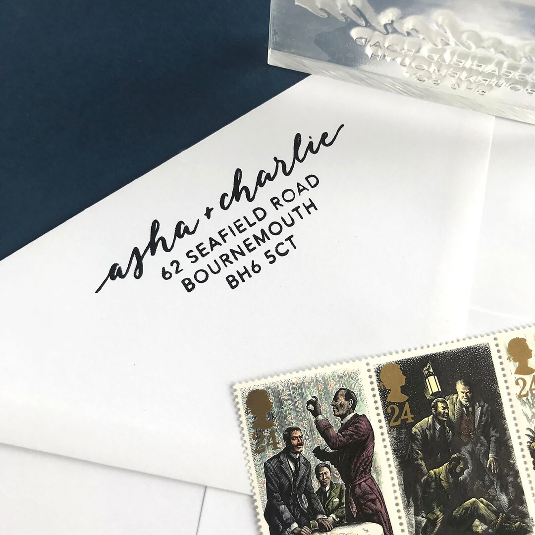Personalised Custom Calligraphy Address Stamp return Address Stamp All ...