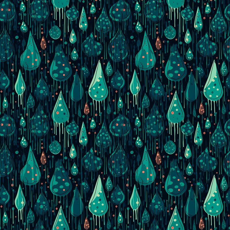 Melty Raindrops With Polka Dots Seamless Download - Etsy