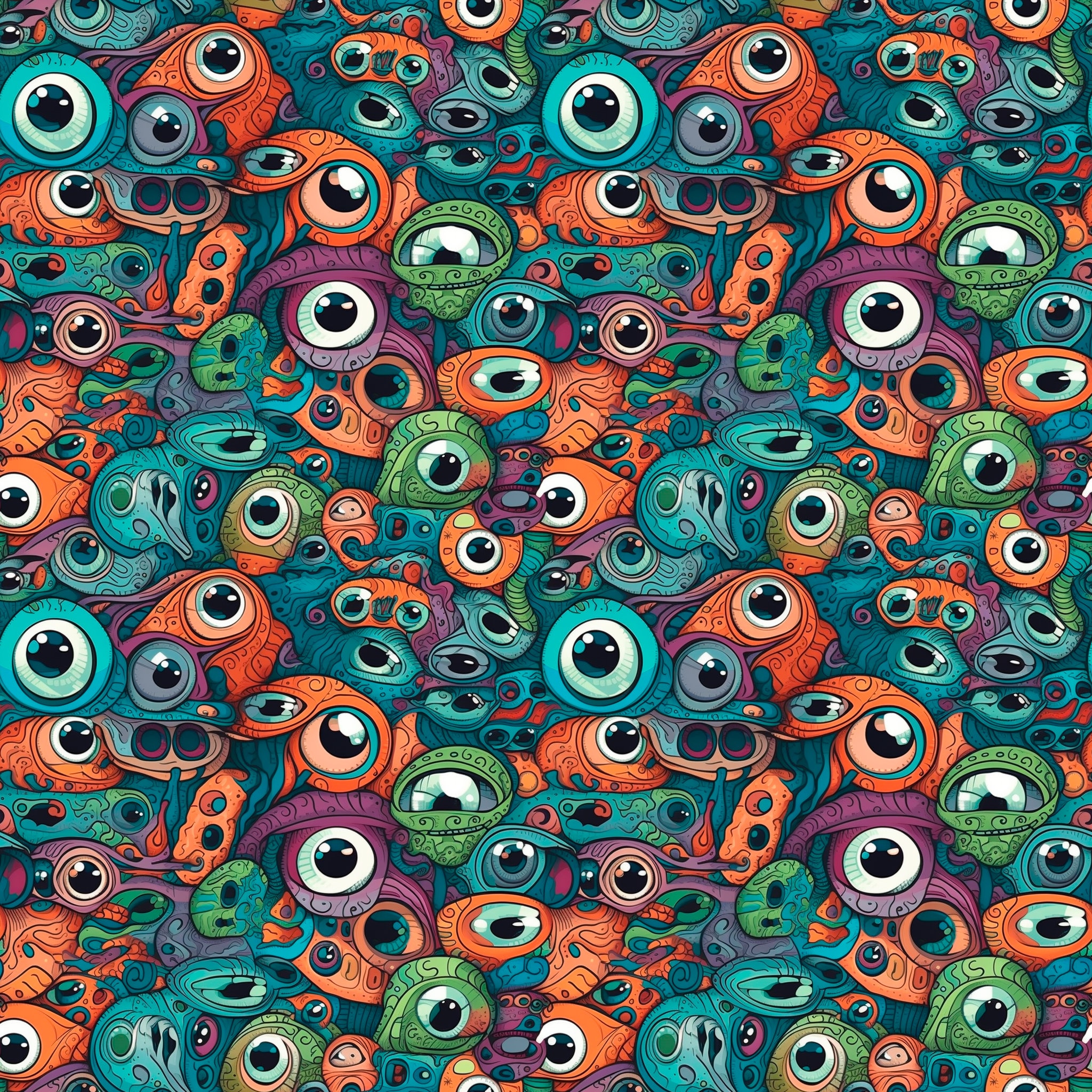Colorful Eyeball Seamless Pattern - Etsy