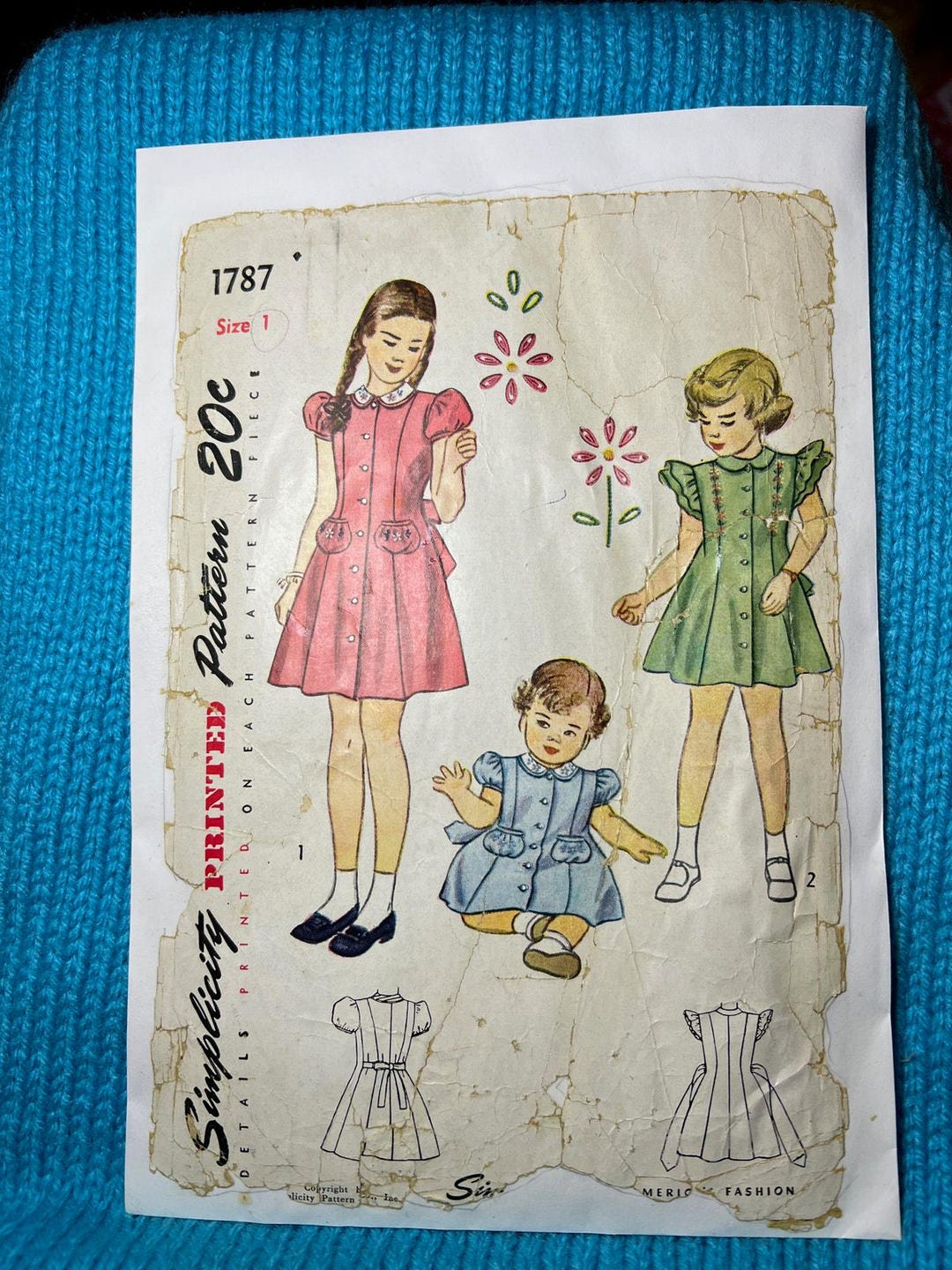 Simplicity 1787 Pattern Girls Fit and Flare Dress Puff Ruffle Sleeve ...