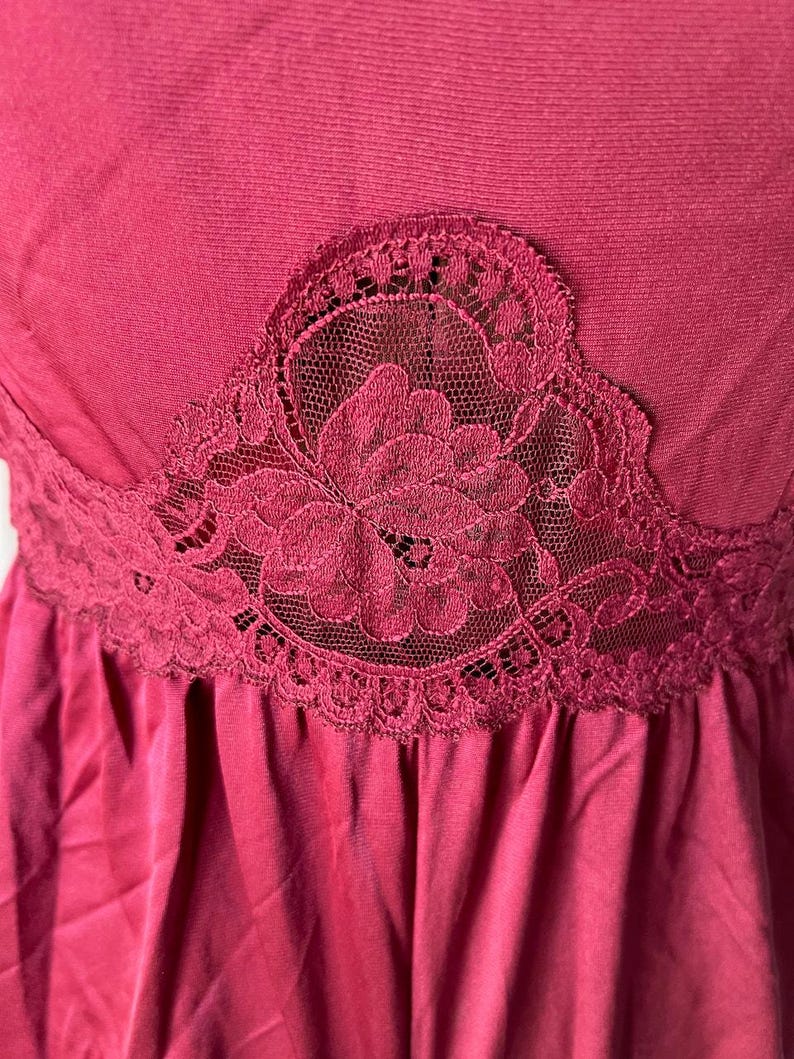 Teddy Negligee Sheer Lace Satin Burgundy - Etsy