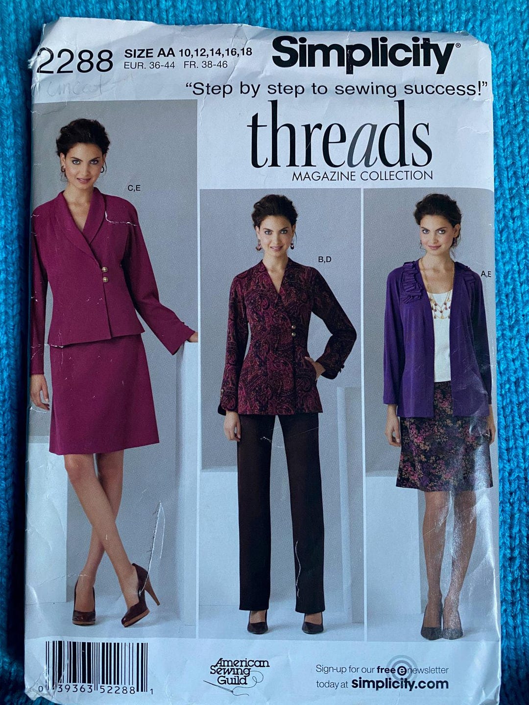 Simplicity Sewing Pattern 2288 Suit Blazer Pant Skirt Modern - Etsy