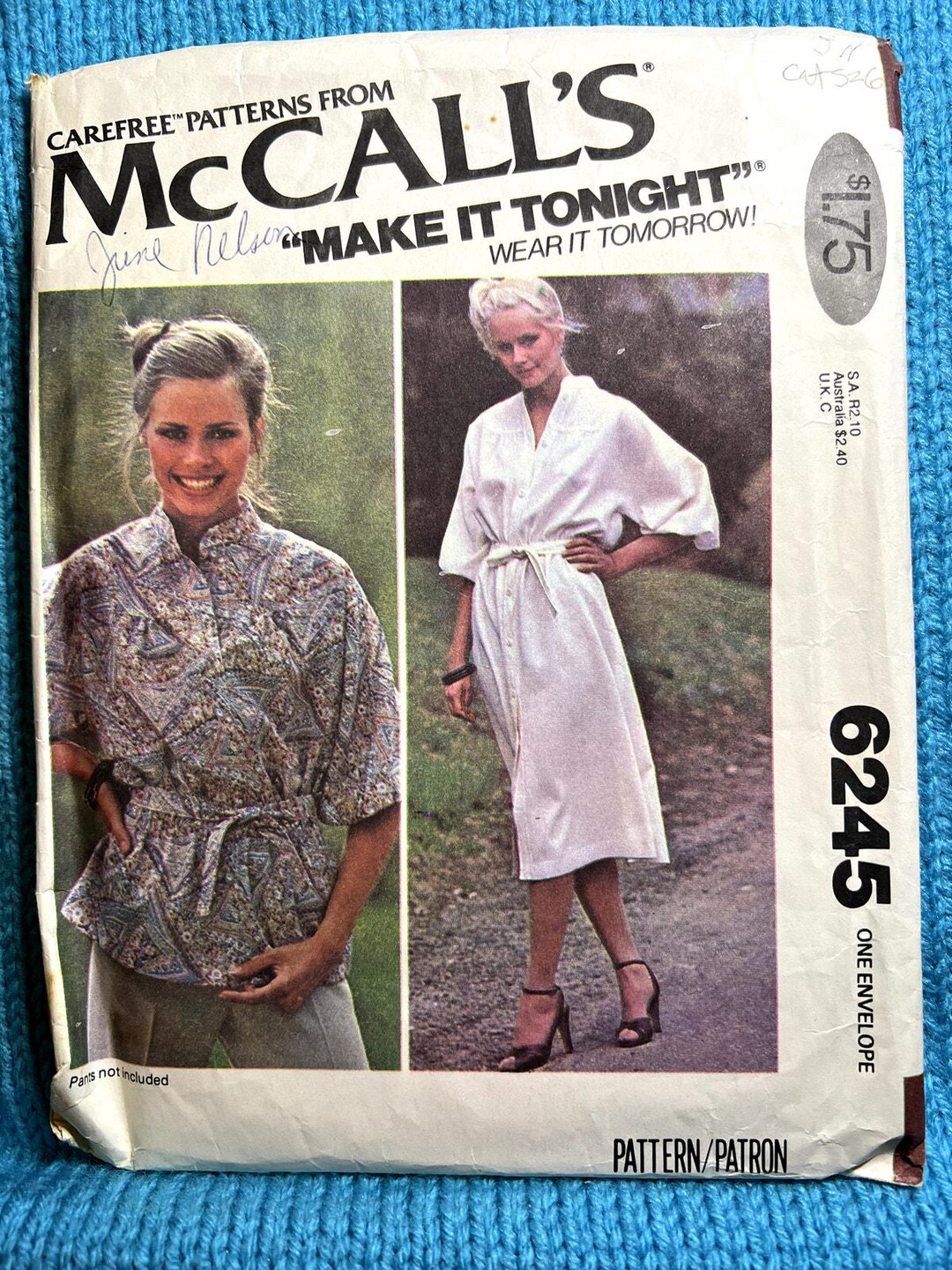 Mccalls 6245 Sewing Pattern Shirt Dress Button Down Shirt Size 6 - Etsy