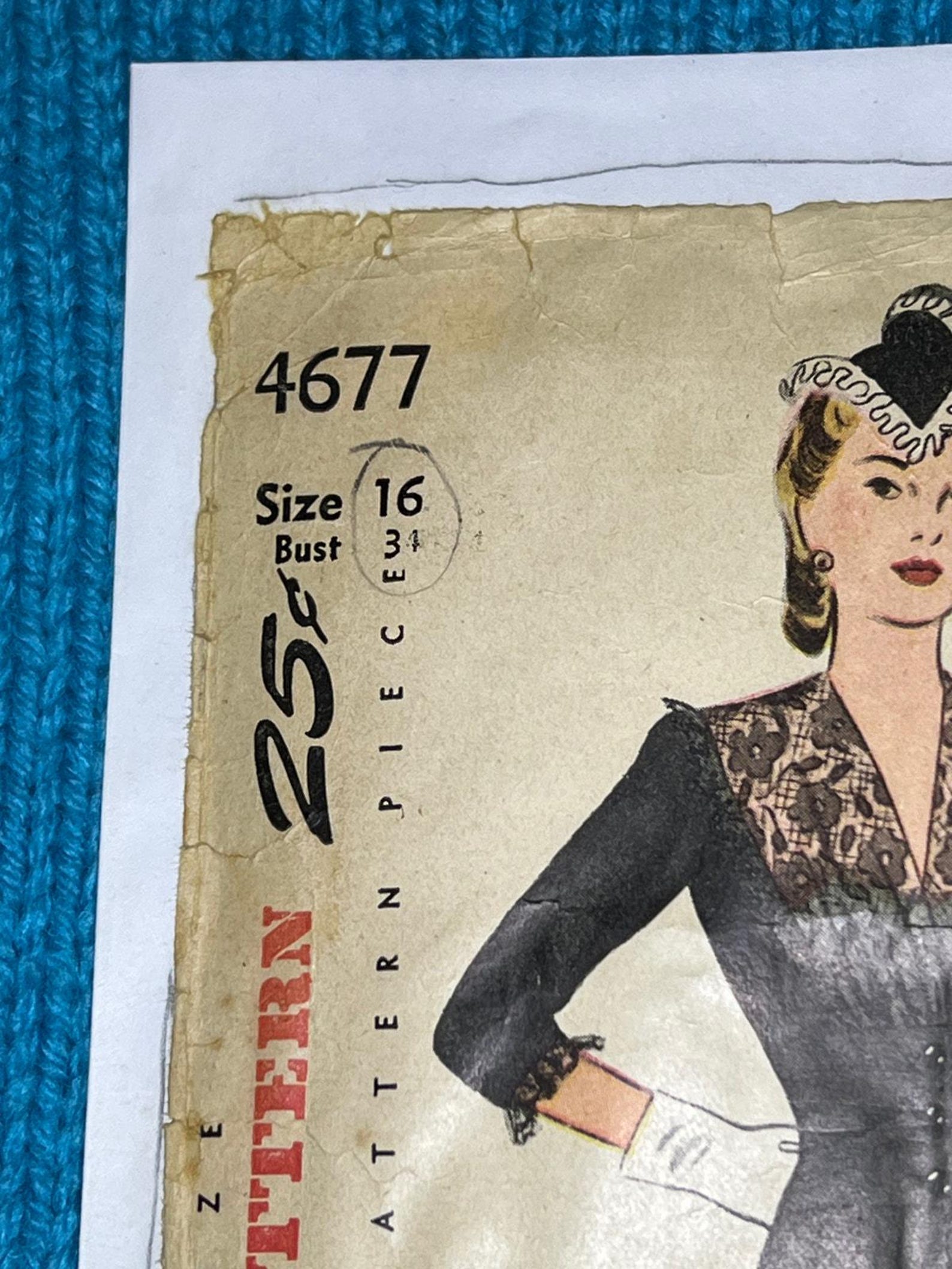 Simplicity 4677 Pattern Dress Fit and Flare 1950s Size 16 - Etsy