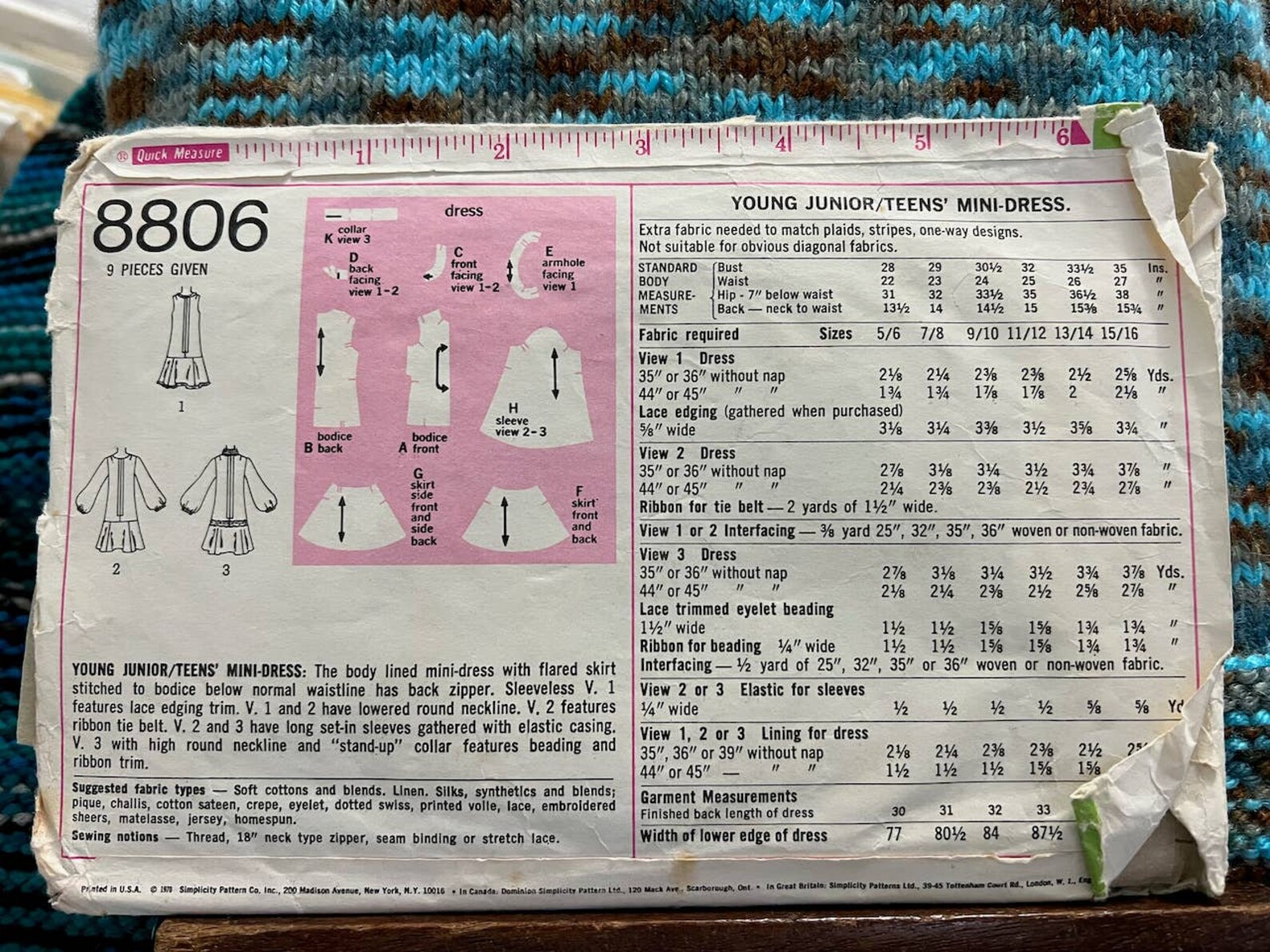 Simplicity 8806 Mini Dress Bishop Sleeve Drop Waist Pattern 1960s - Etsy