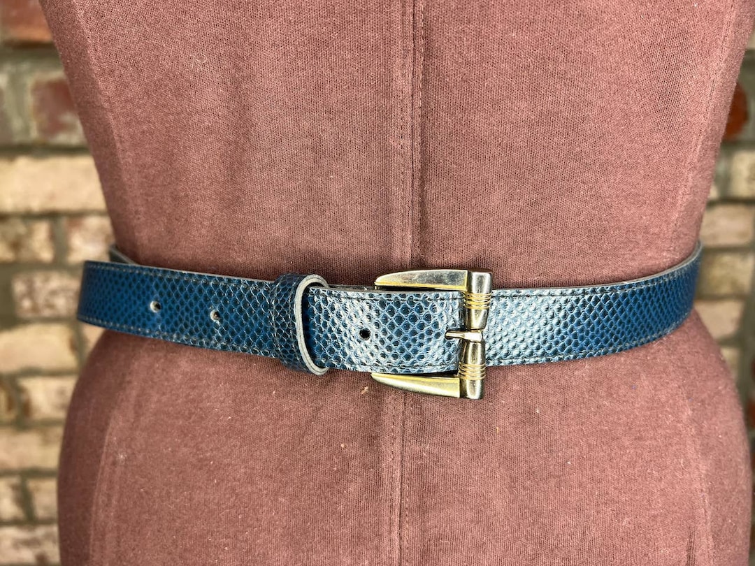 Belt Blue Navy Snakeskin Pattern - Etsy