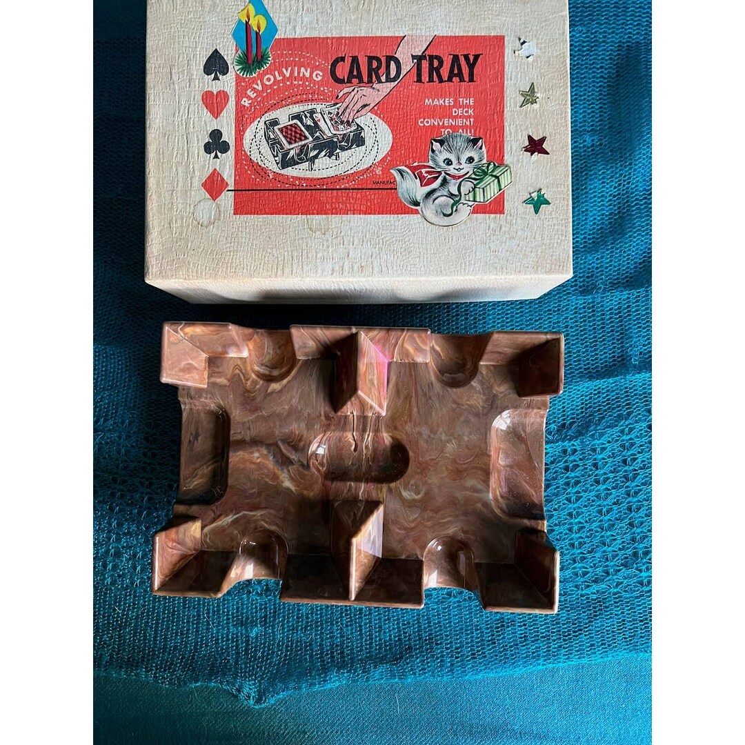 Revolving Card Tray Vintage 1950s Lucite - Etsy