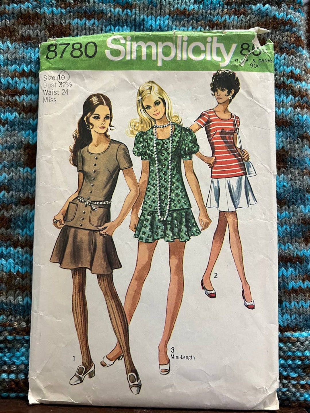 Simplicity 8780 Mini Skirt Top 1970s - Etsy