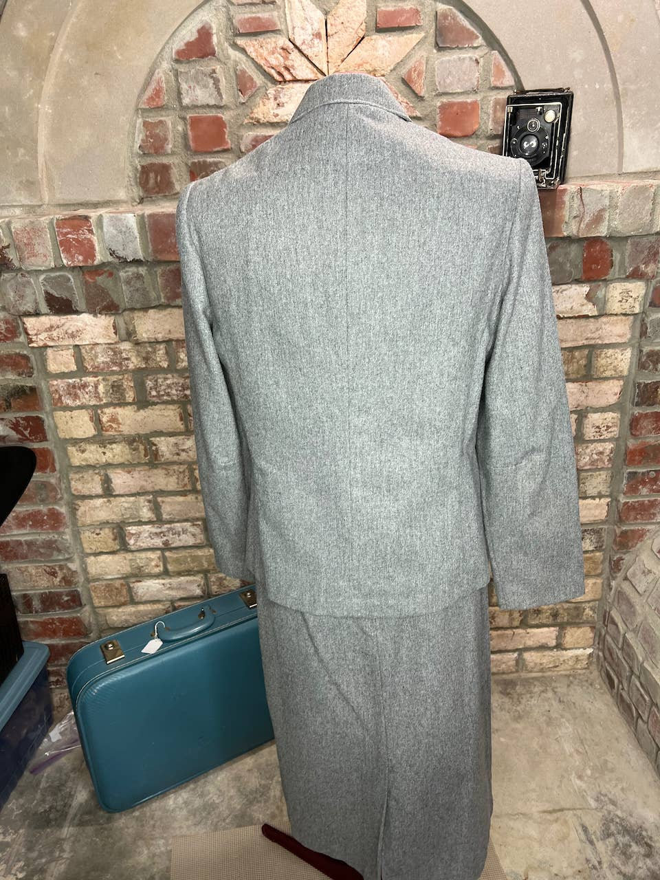 Suit Wool 1980s Boxy Blazer Straight Skirt Gray - Etsy