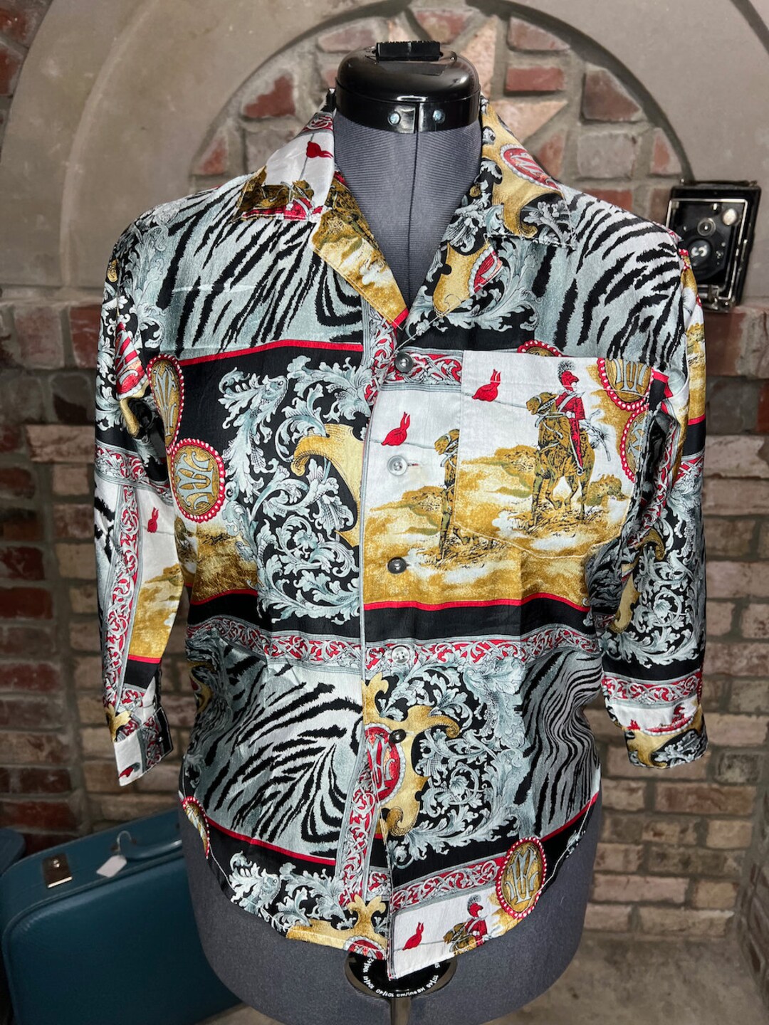 Button Down Shirt Knight Animal Print Novelty - Etsy