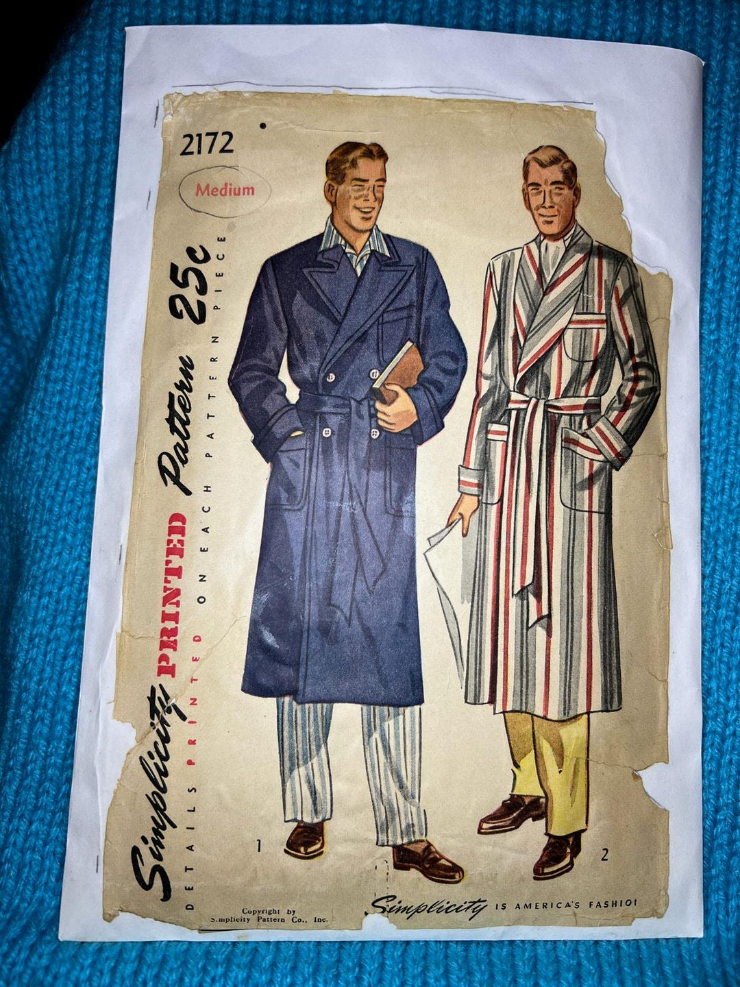 Simplicity 2172 Pattern Mens Robe Size Medium - Etsy