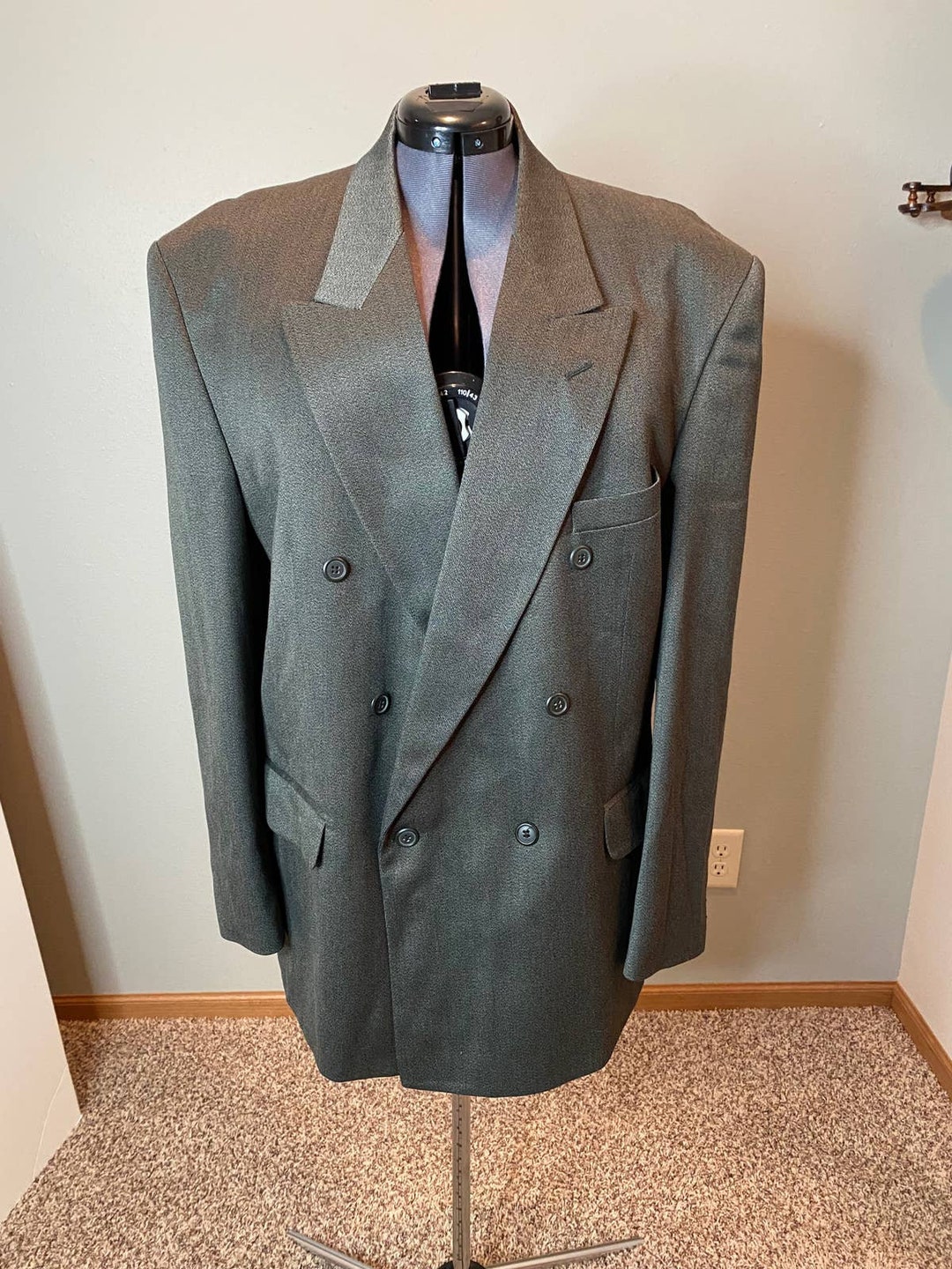 Alexandre of London Double Breasted Blazer Green - Etsy