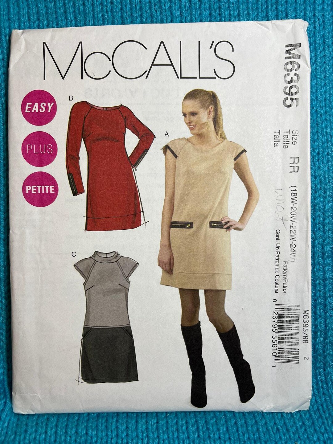 Mccalls 6395 Sewing Pattern Shift Dress Size 18w 20w 22w 24w - Etsy