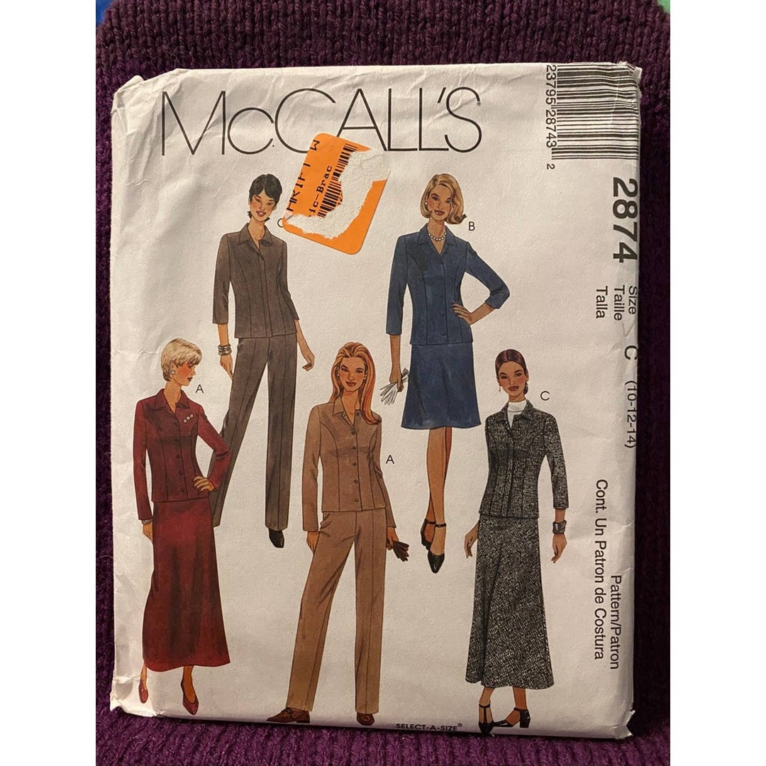 Mccalls 2874 Suit Sewing Pattern Sz 10 12 14 - Etsy